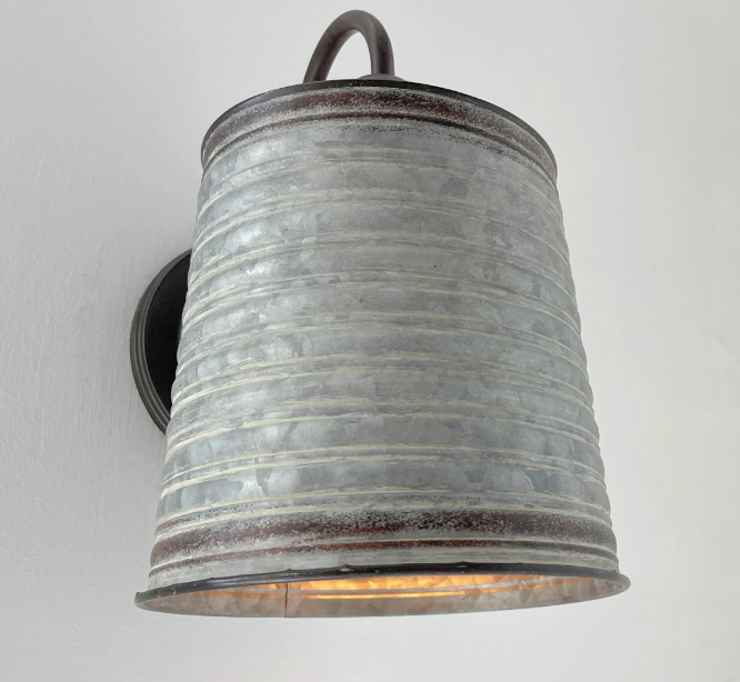 Corrugated Rustic Barn Metal Farmhouse Wall Light Fixture - The Lamp Goods