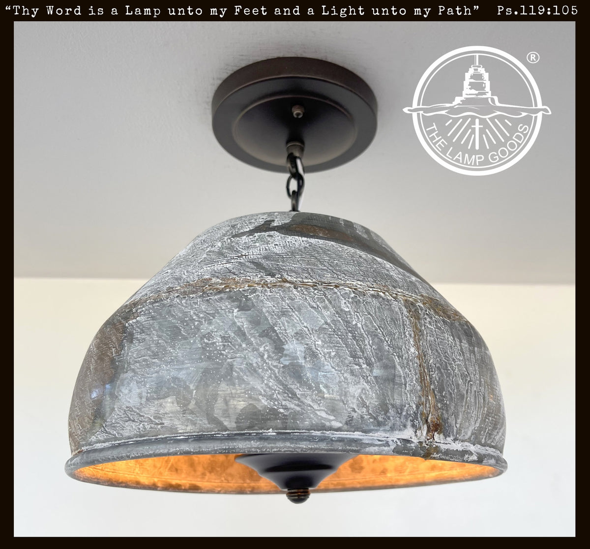 Rustic Bucket Chain Ceiling Light - The Lamp Goods