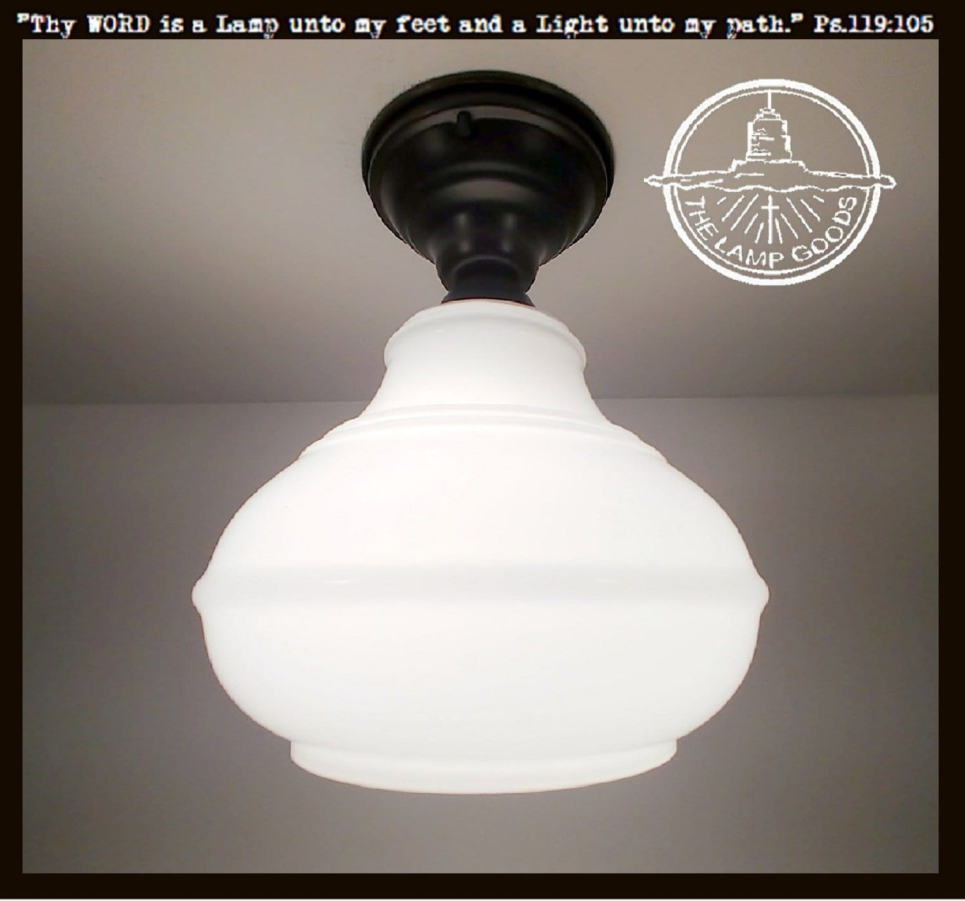 Milk Glass Flush Mount Light for Ceiling Lighting - The Lamp Goods