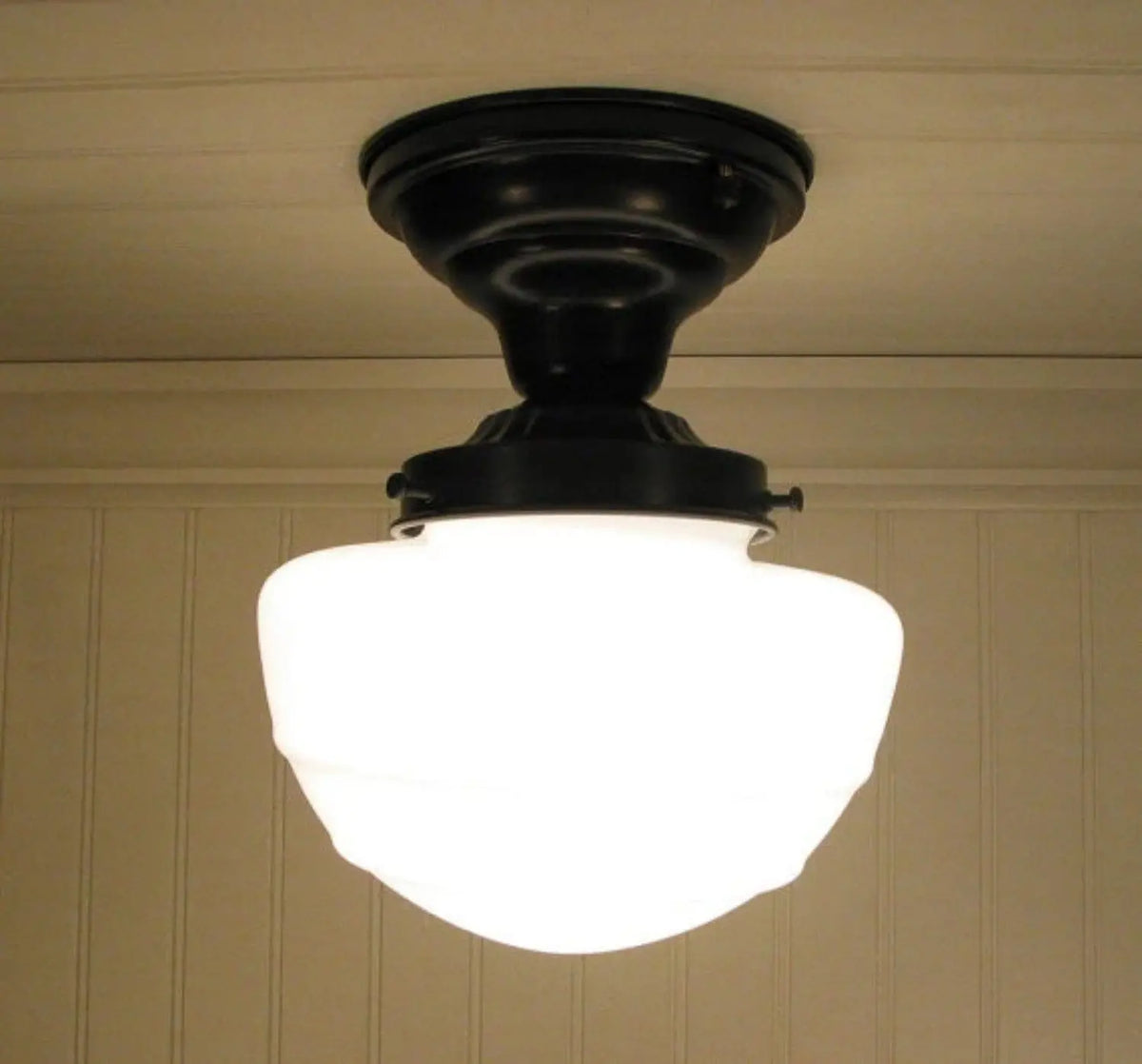 Milk Glass Ceiling Light Fixture for Opal Glass Flush Mount Light ...