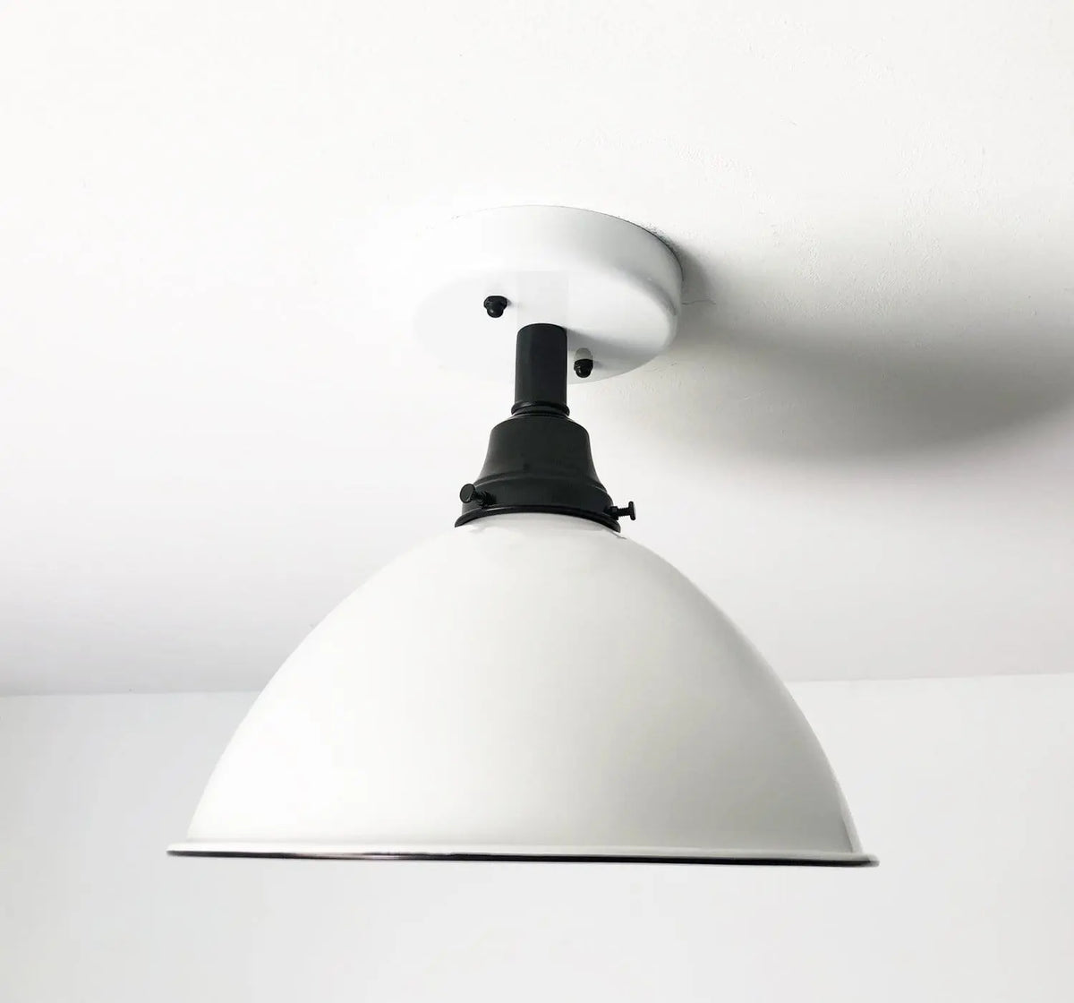 Large White Enamel Modern Farmhouse Ceiling Lighting - The Lamp Goods