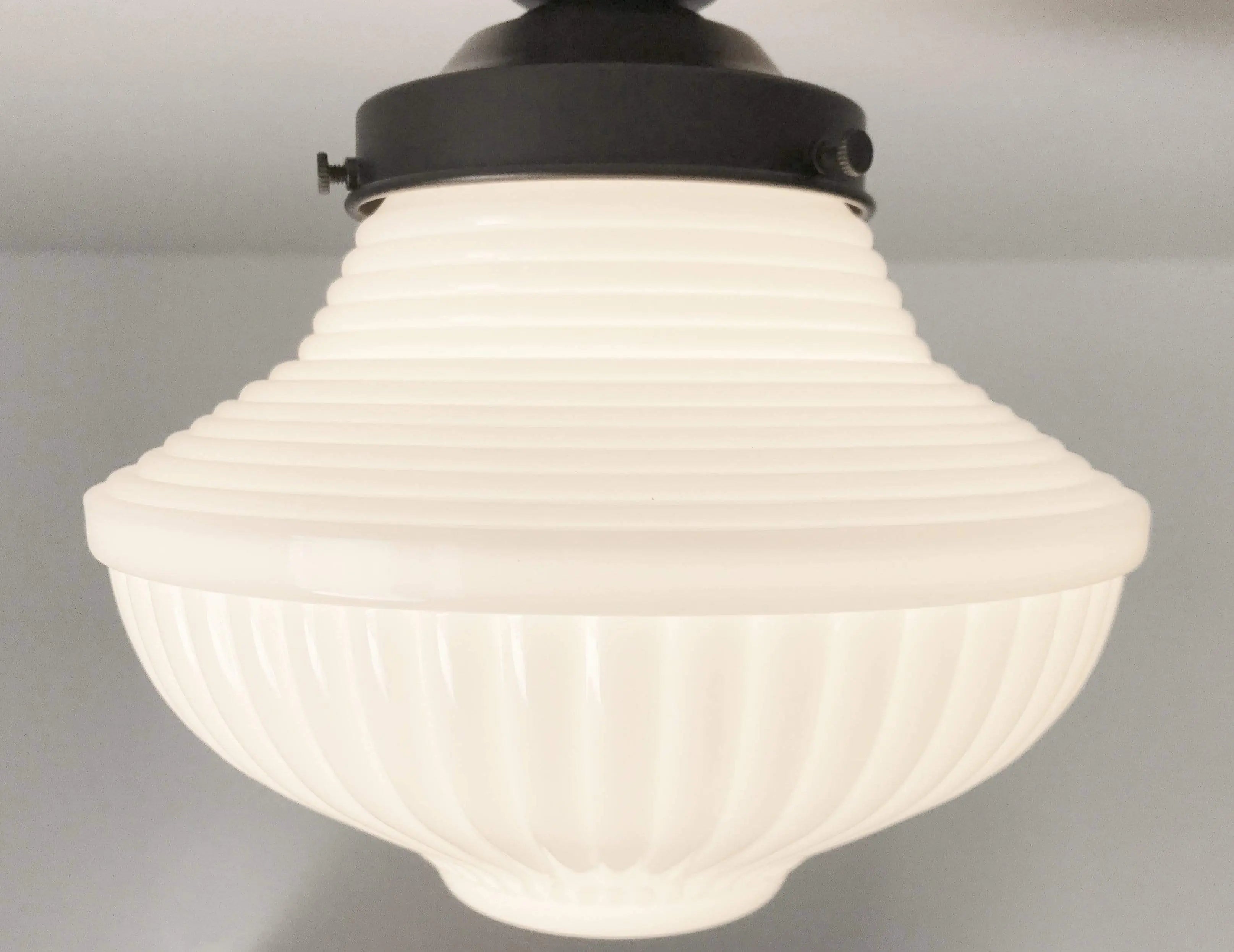 Traditional Milk Glass Ceiling Light | Semi-Flush - The Lamp Goods