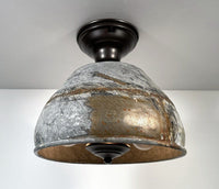 Galvanized Ceiling Lighting | Rustic Lights | Farmhouse Flush Mounts ...