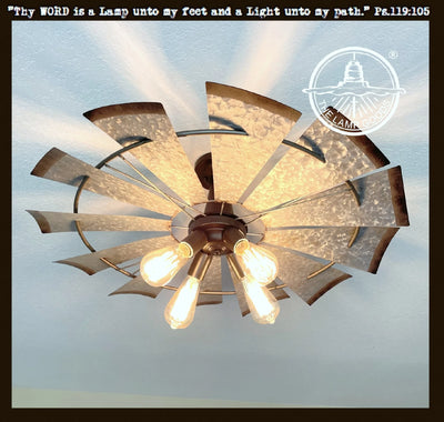 Farmhouse Windmill Light Fixture Flush Mount Ceiling Light 30" - The ...